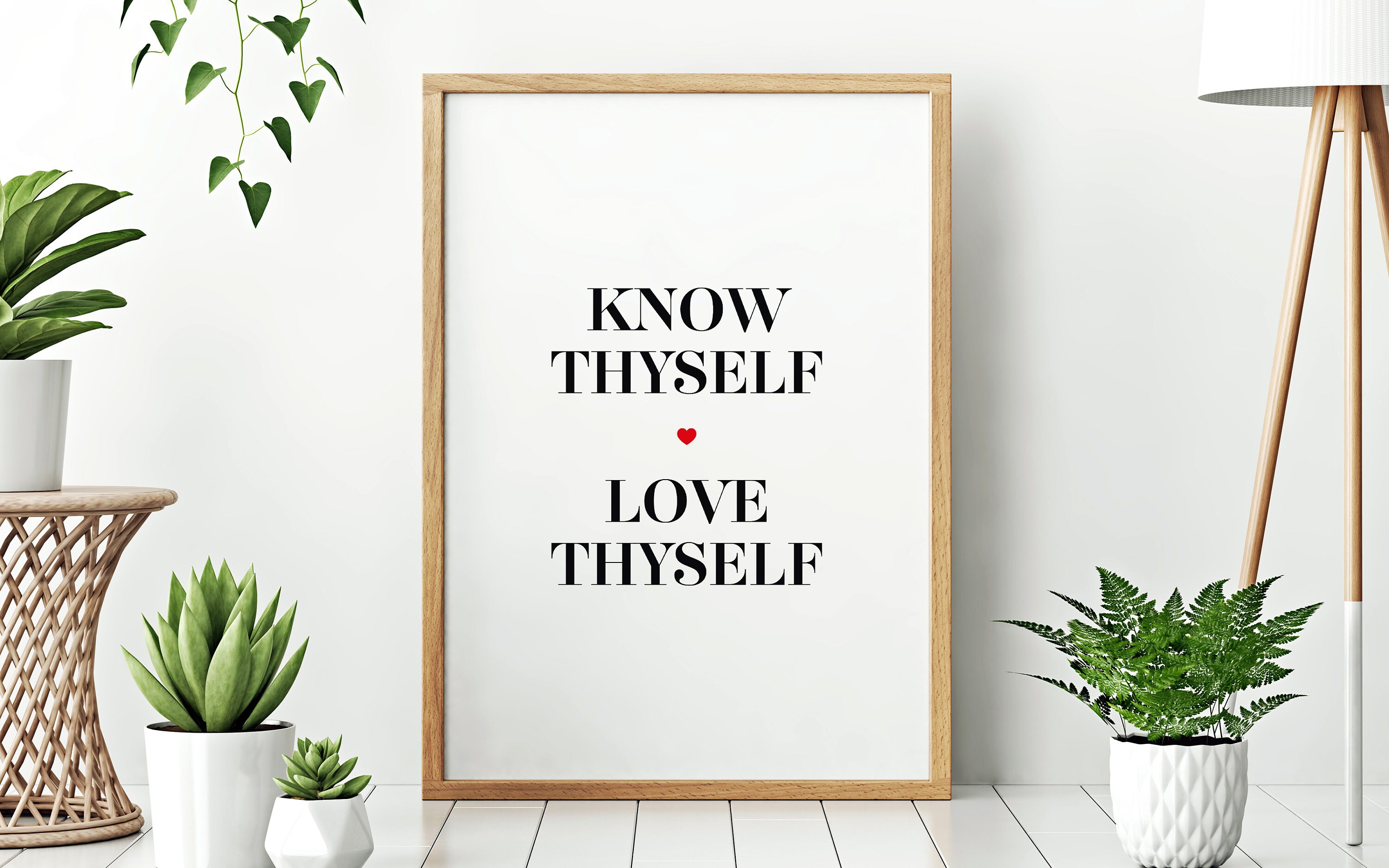 Know Thyself Love Thyself // Printable Motivational Typographic Quote ...