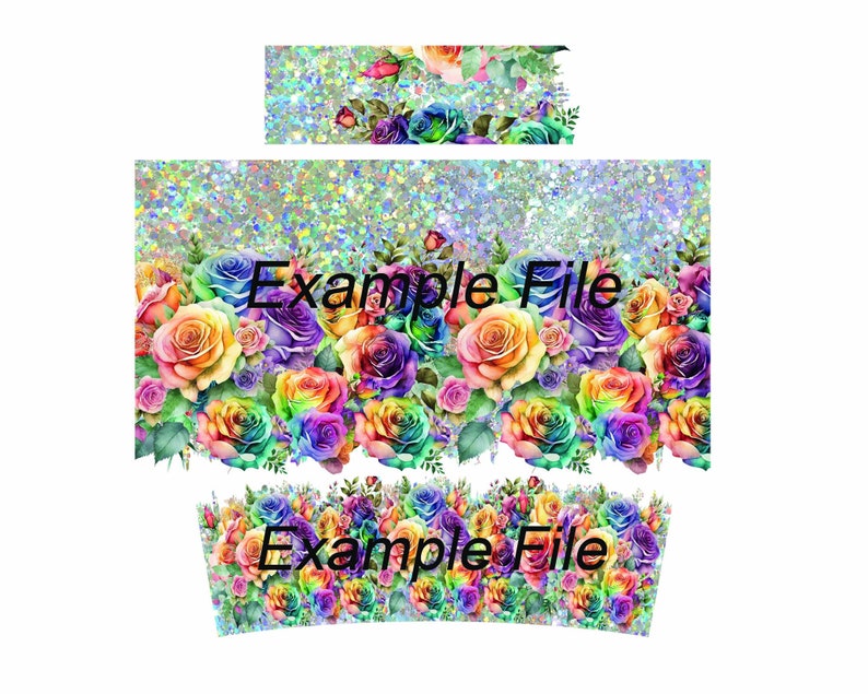 Rainbow Roses Tumbler Wrap PNG, Blossom 40 Oz Quencher Tumbler, Gifts ...