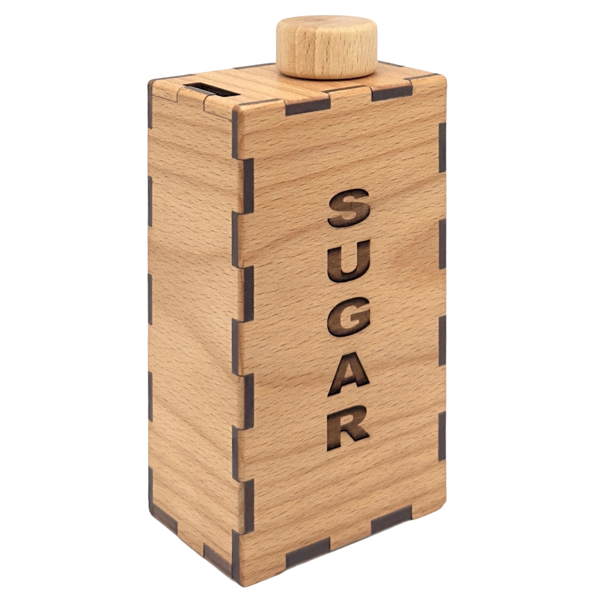 Doser of Salt 5 G and Sugar 4 G From Wood Oak Beech Walnut 300 Ml Bowl ...