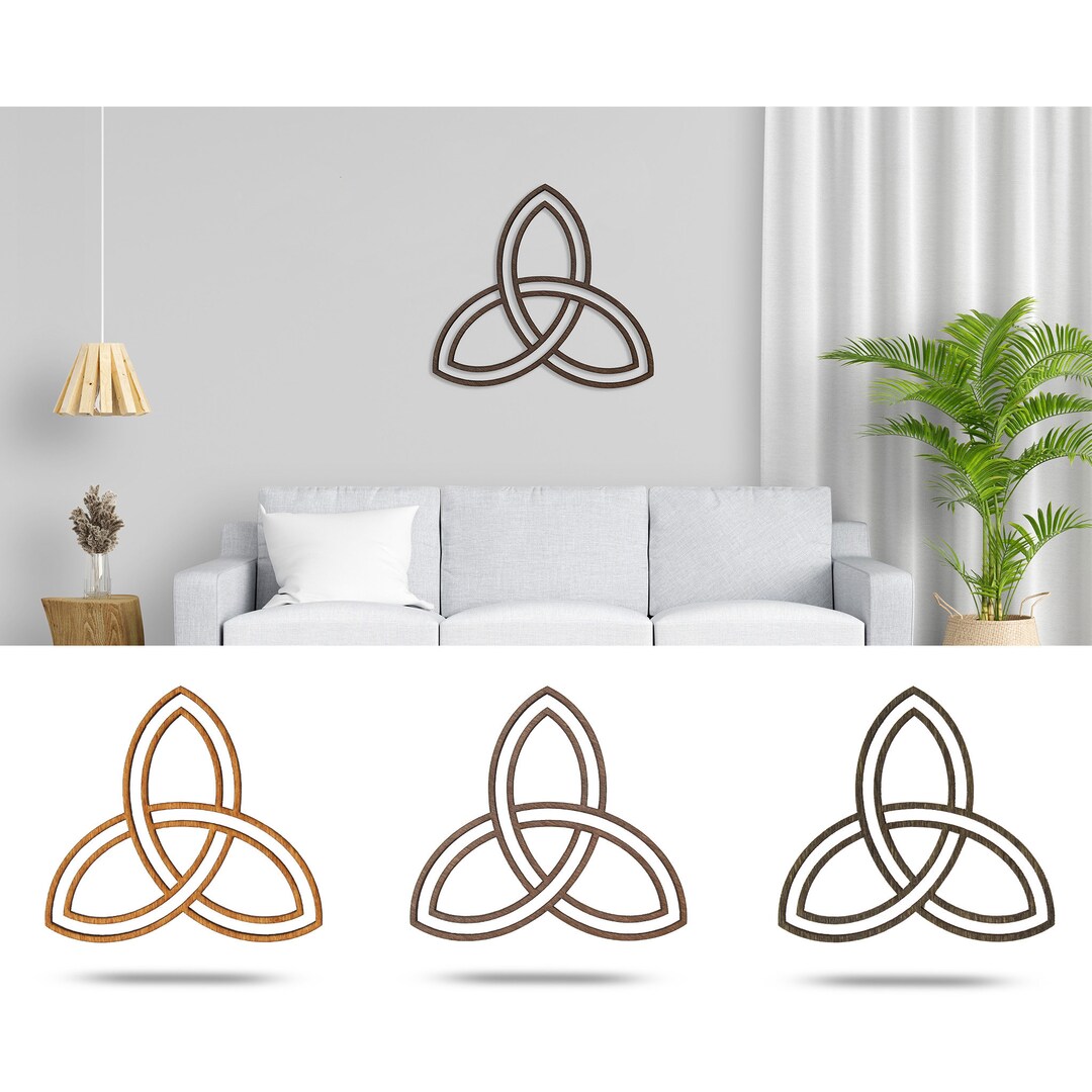 Mural triquetra Made of Real Wood 3 Colors Selectable - Etsy