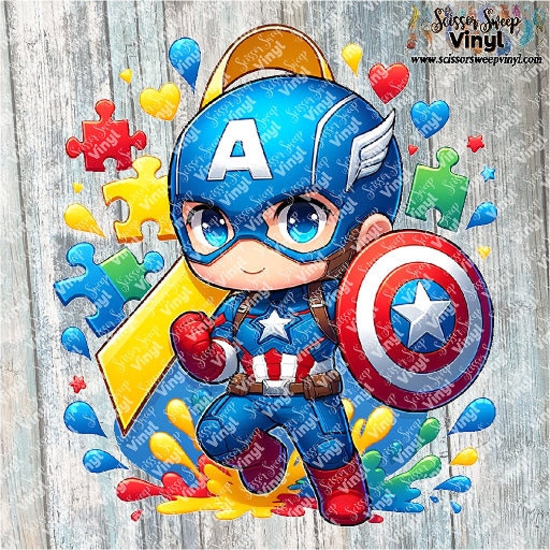 1346 Captain America Heat Transfer Ready to Press Sublimation DTF ...