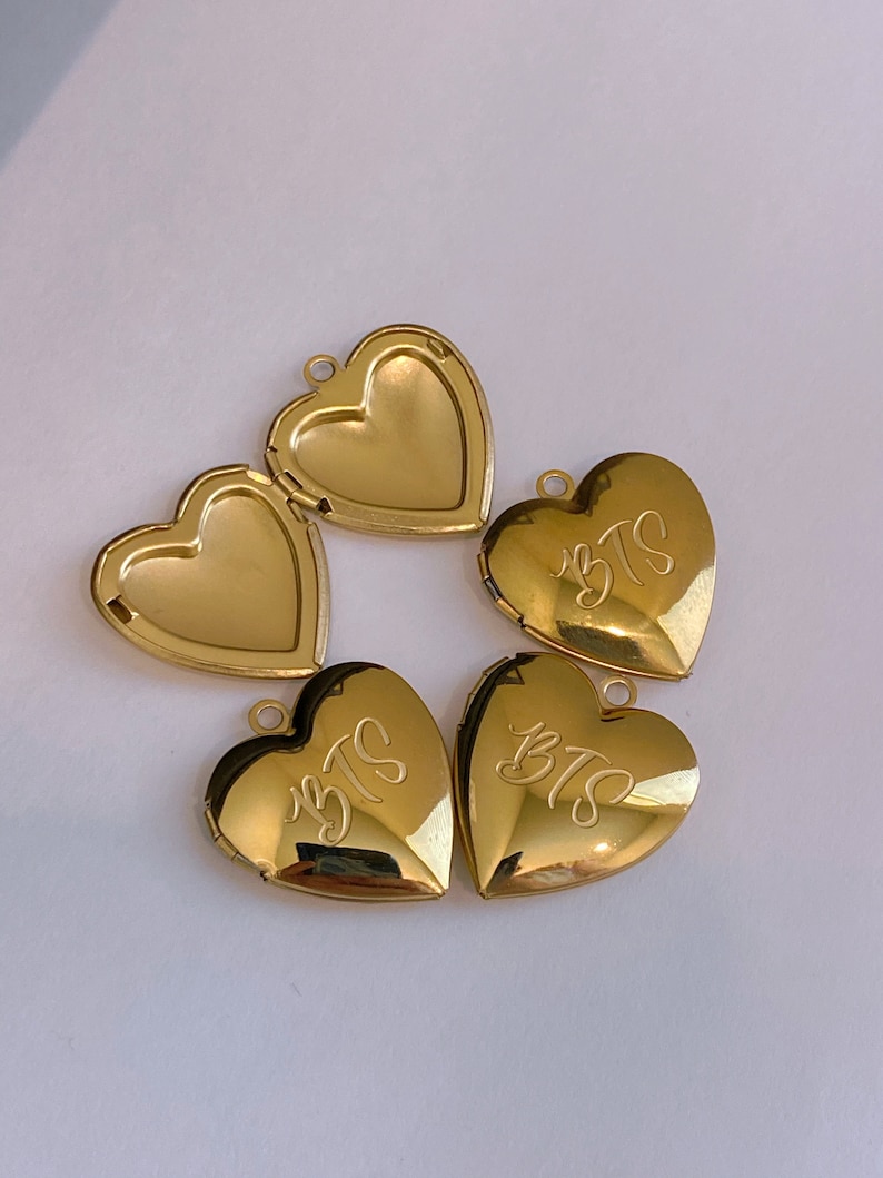 BTS Heart Locket B-grade ONLY Locket Gold Silver & Rose - Etsy