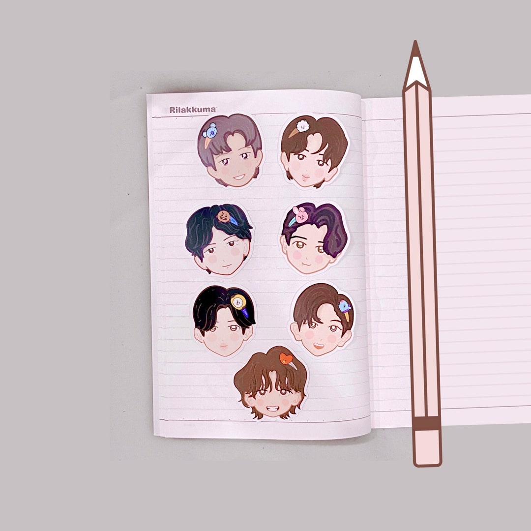 BTS Hair Clip Stickers OT7, Kim Namjoon RM, Kim Seokjin, Rj, Koya ...