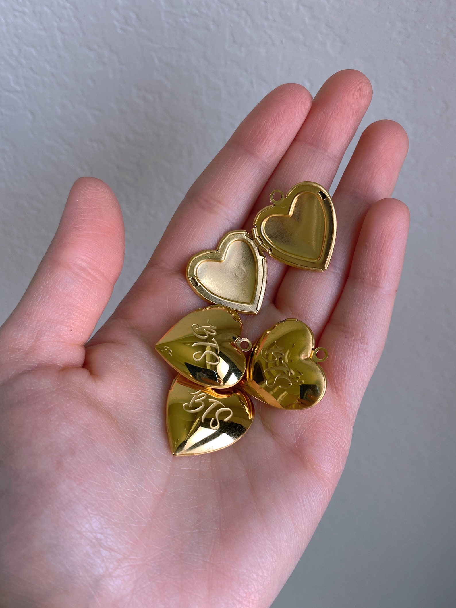 BTS Heart Locket B-grade (ONLY Locket) Gold, Silver & Rose Gold Options ...