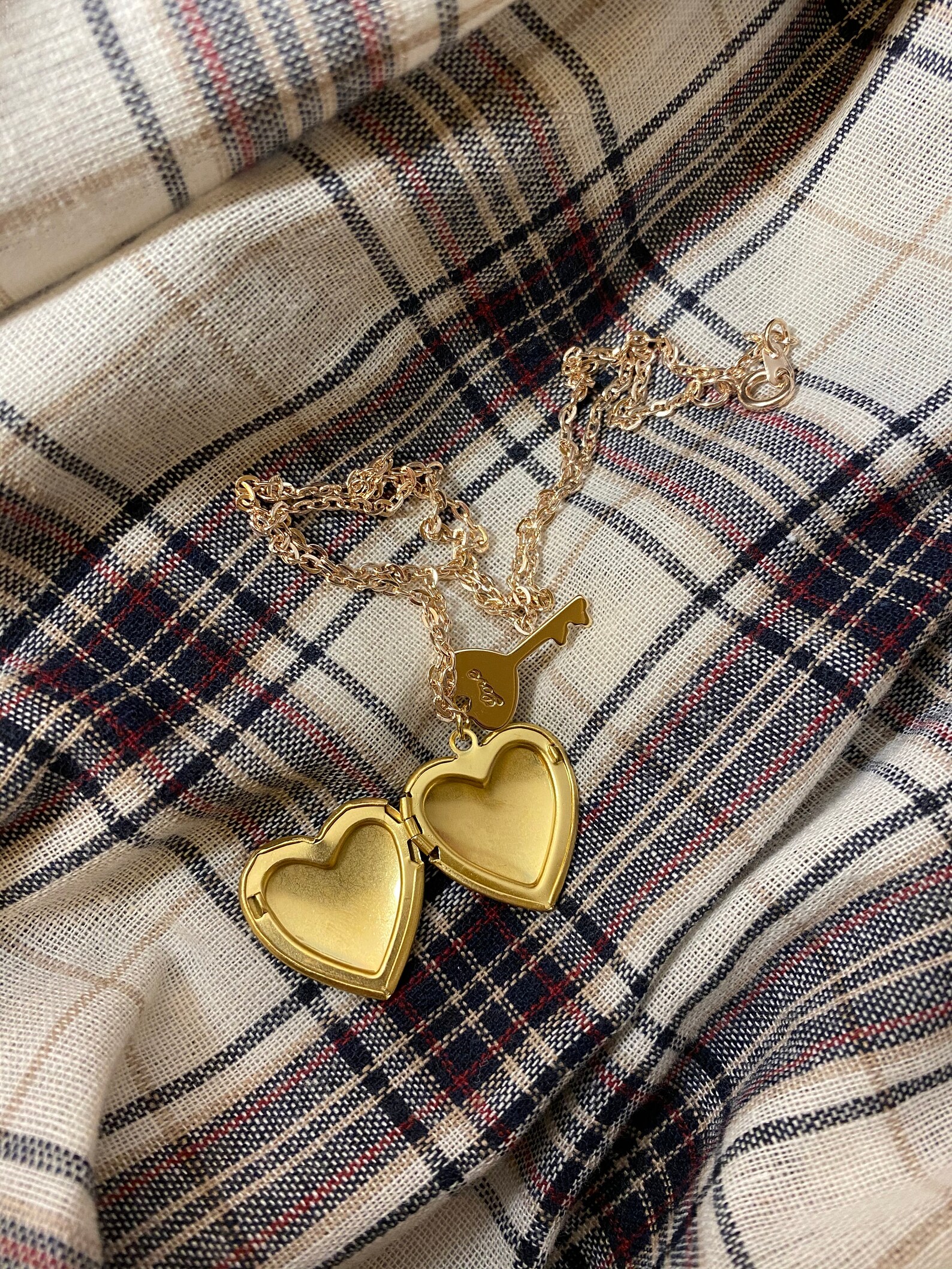 BTS Heart Locket & Key NECKLACE gold Silver and Rose Gold | Etsy