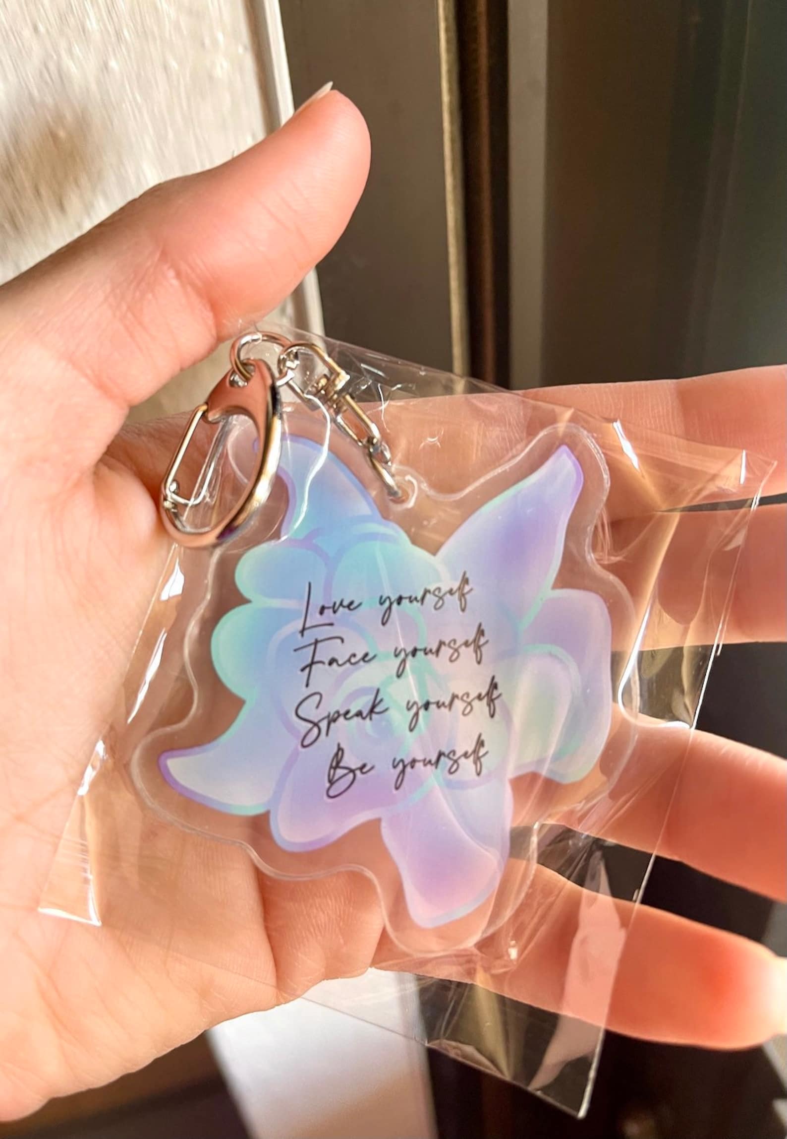 Smeraldo Flower Keychain Holographic and Glossy BTS Love | Etsy
