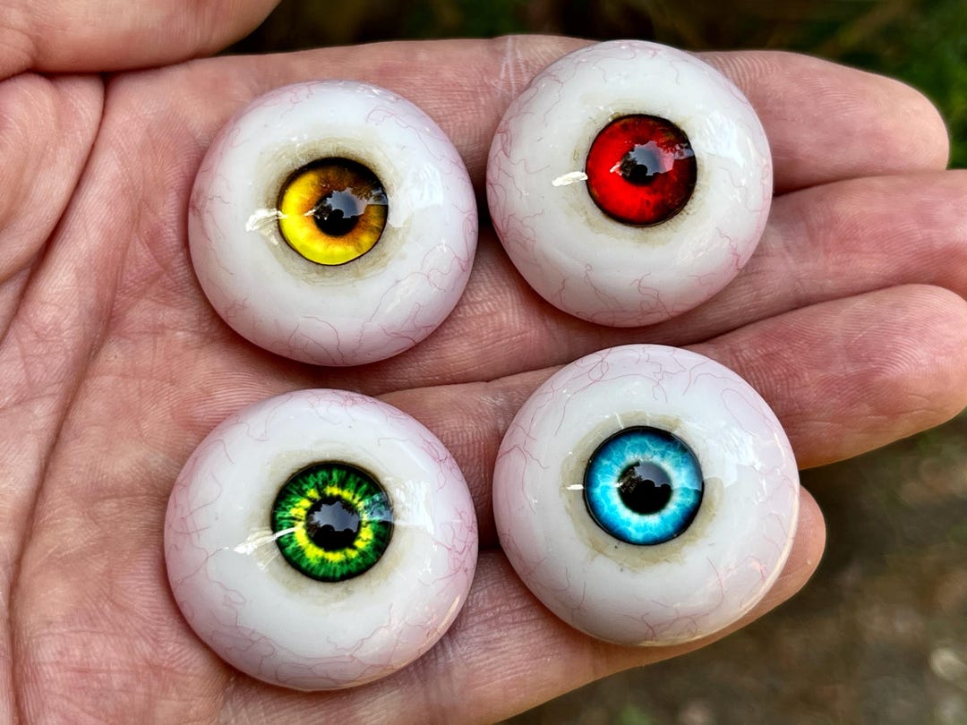 Eyeball Pin (GLOWS!), Sculpture, Handmade, Jewelry, Horror, Eye ...