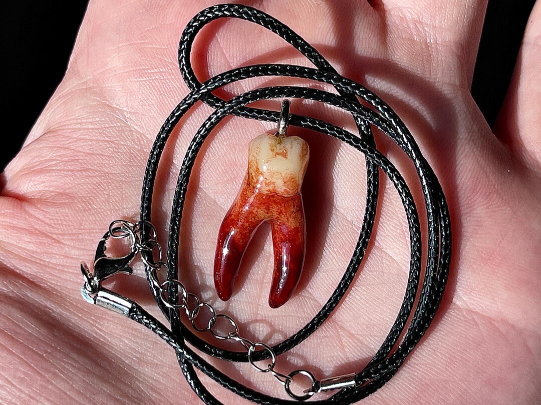 Bloody Molar Necklace, Horror, Sculpture, Jewelry, Handmade, OOAK - Etsy