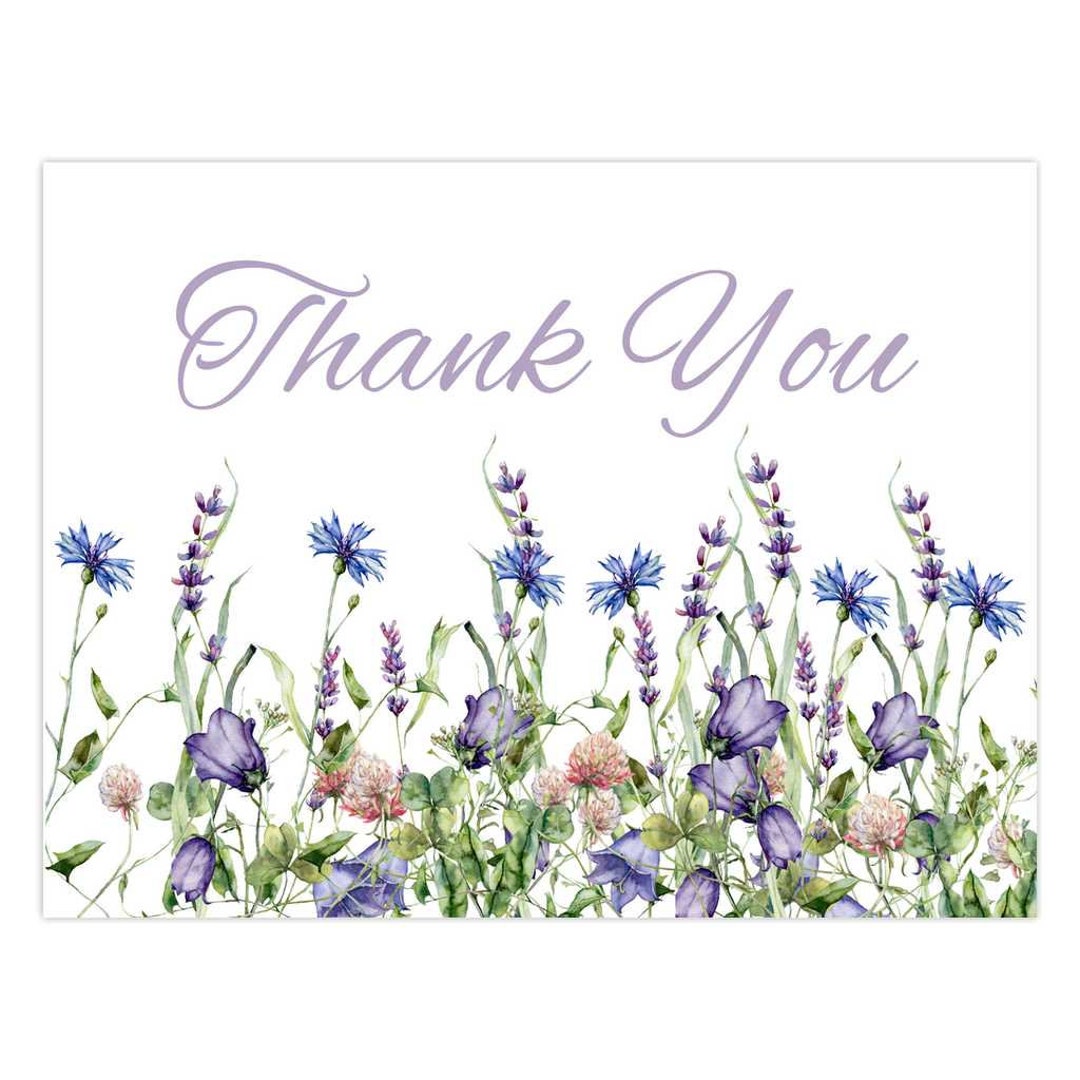 Vibrant Wildflowers Thank You Card - Etsy