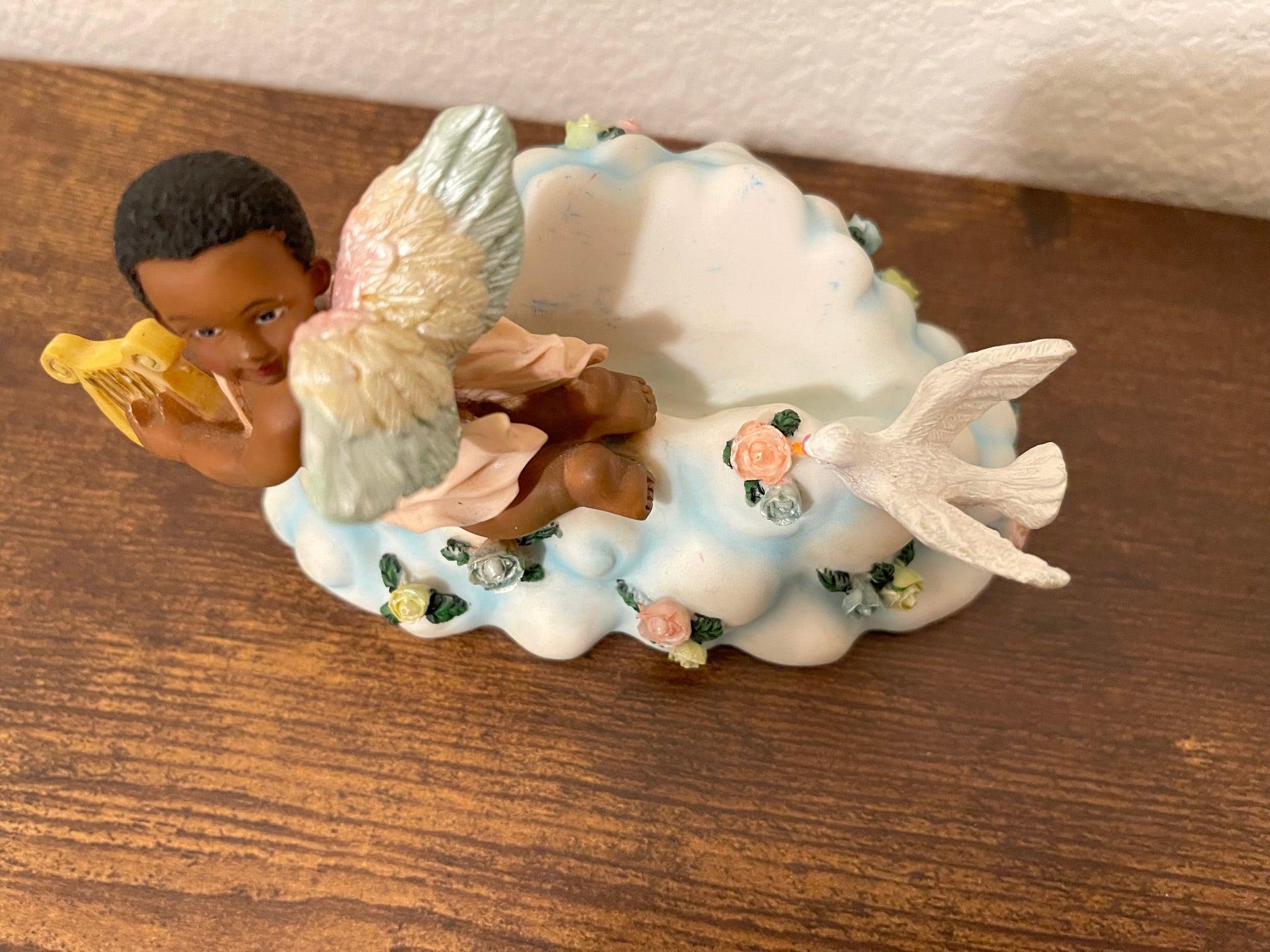 Vintage African American Boy Angel With Harp Figurine - Etsy