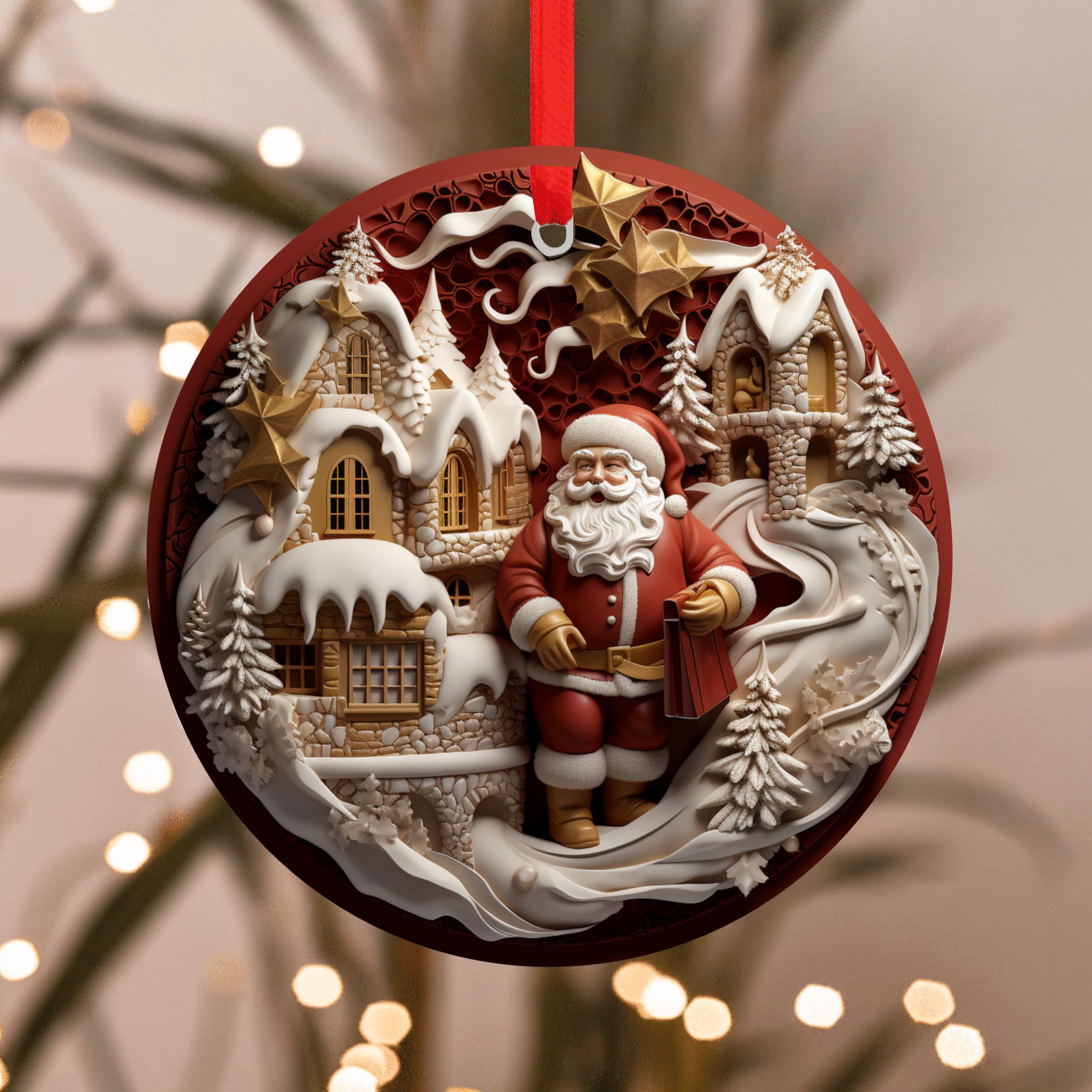 Personalized Santa Claus Christmas Ornament, Family Holiday Ornament ...