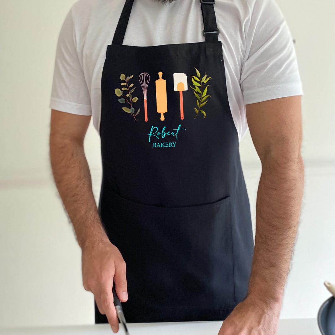 Personalized Chef Apron, Custom Name Cooking Apron, Baking Apron for ...