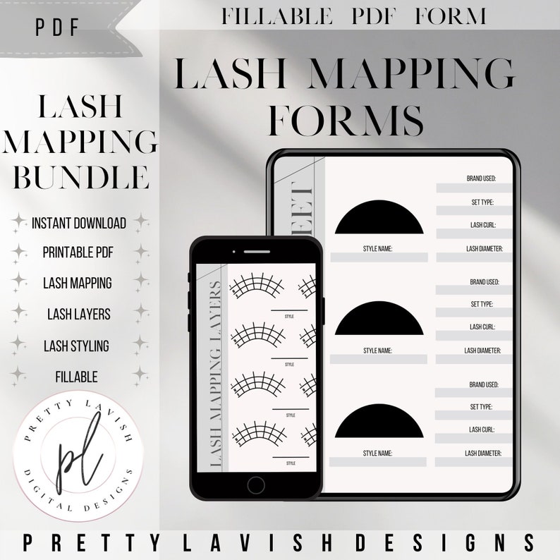 Printable Eyelash Extension Mapping Forms Bundle (PDF) - Etsy