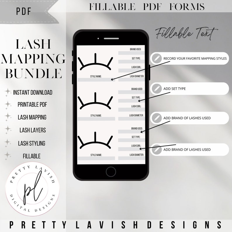 Printable Eyelash Extension Mapping Forms Bundle (PDF) - Etsy