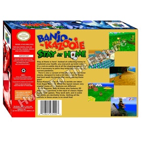 Banjo Kazooie Stay at Home N64 Box and Tray - Gamer Gift for Men ...