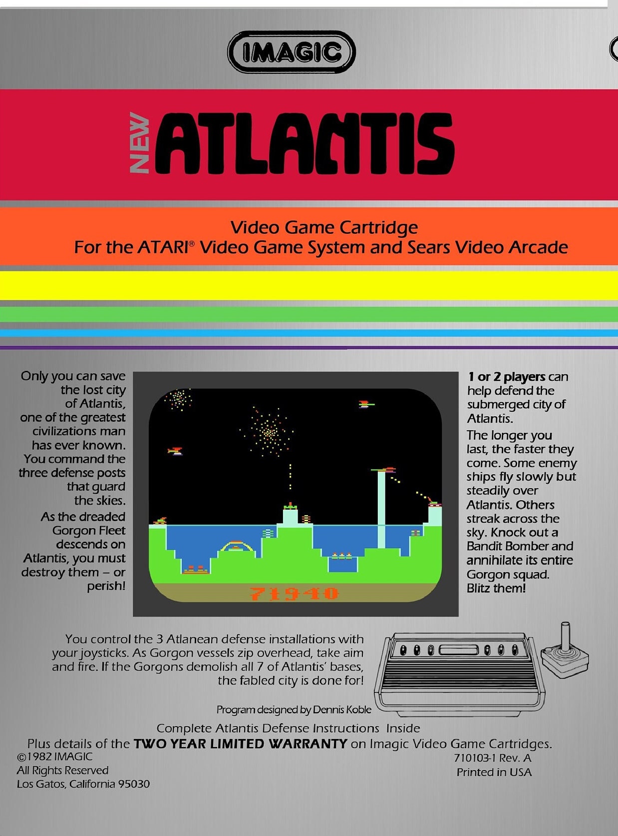 Atlantis Atari 2600 Custom Box - Etsy