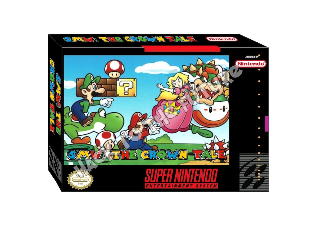 SNES Box and Tray - Super Mario World the Crown Tale Gamer Gift for Men ...