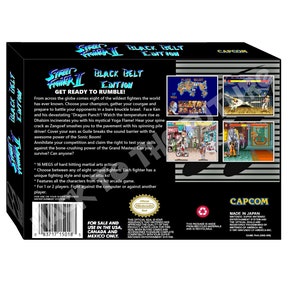 SNES Box and Tray - Street Fighter 2 Black Belt Edition Gamer Gift for ...