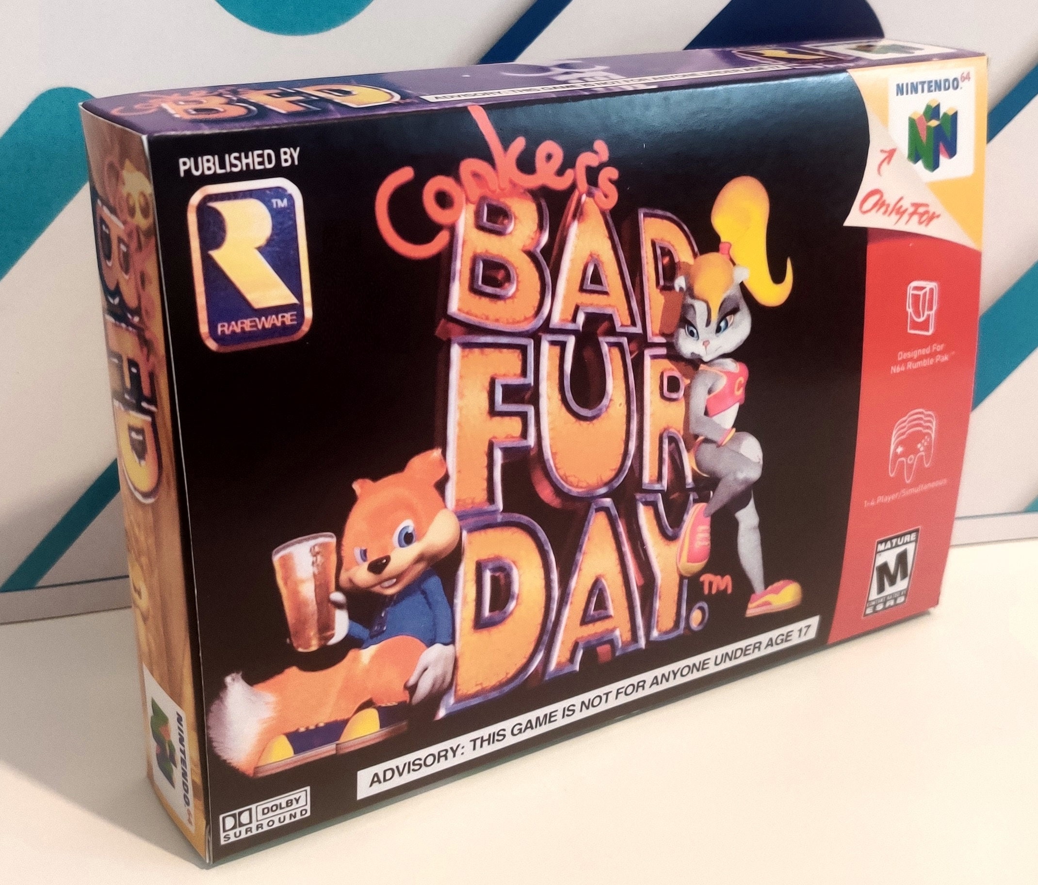 Conker's Bad Fur Day N64 Box & Manual (USA) - Etsy