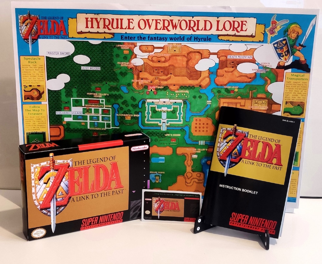 Zelda: A Link to the Past SNES Box, Manual & Map Set - Etsy