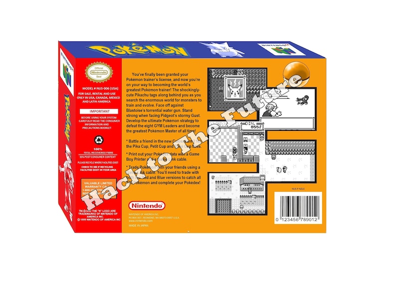 Pokémon Yellow Box N64 Box Pokemon Pikachu Gift Box Gamer Gift for Men ...