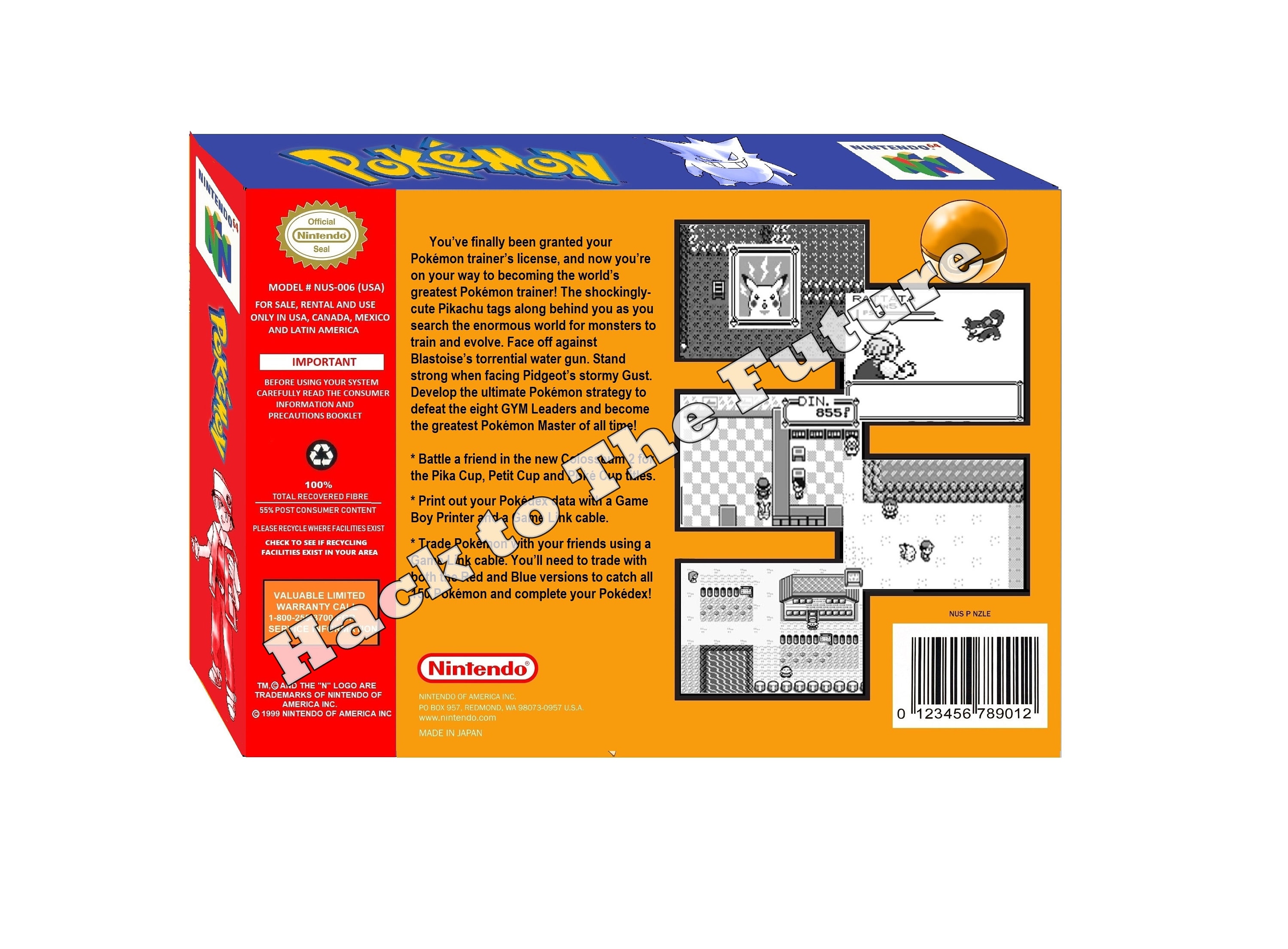 Pokémon Yellow Box N64 Box Pokemon Pikachu Gift Box Gamer Gift for Men ...