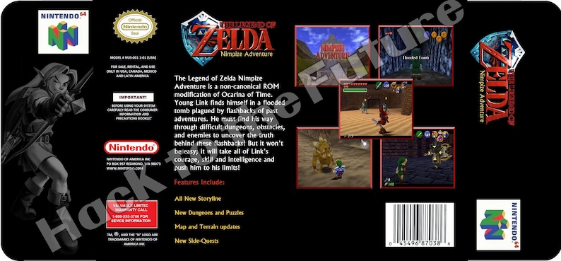 N64 Box and Tray the Legend of Zelda Nimpize Adventure - Etsy