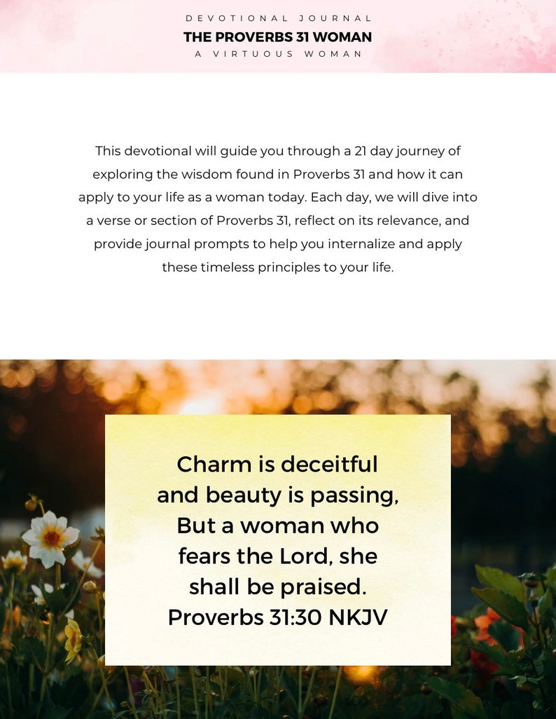Proverbs 31 Woman: 21-day Christian Devotional Journal (PDF Printable ...