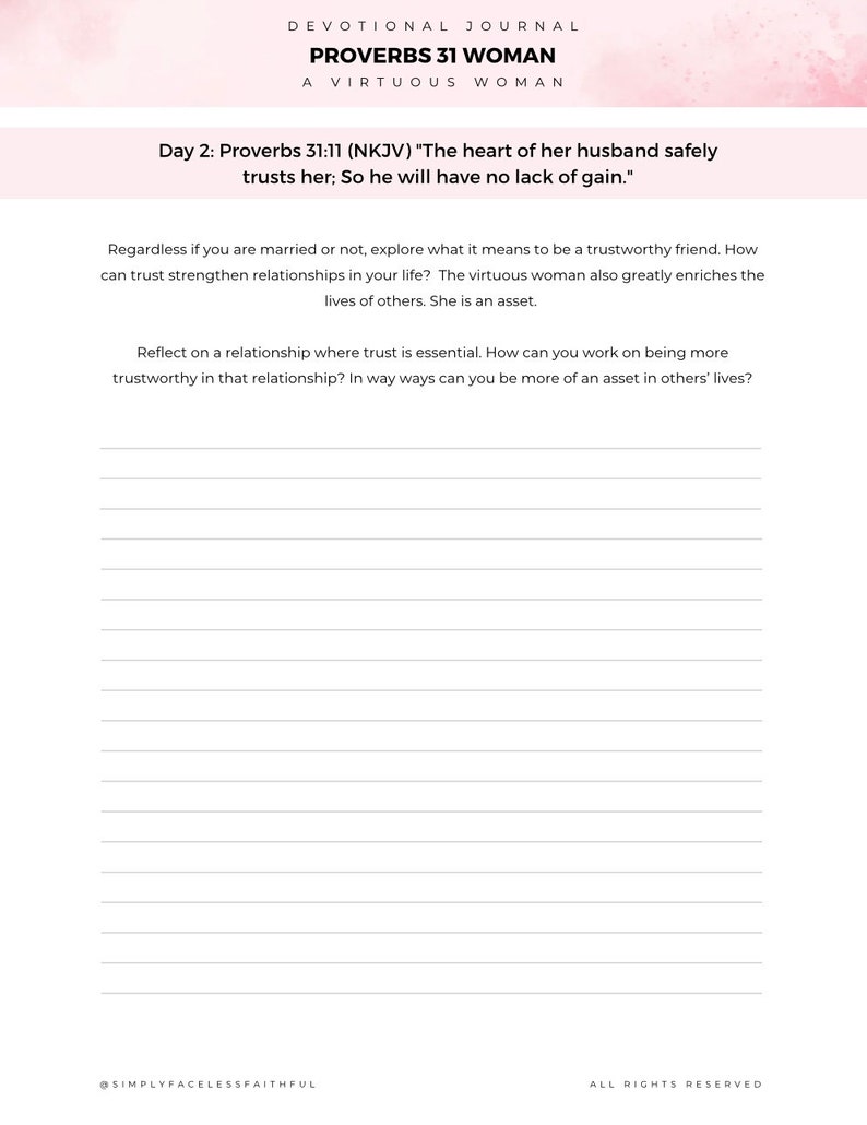 Proverbs 31 Woman: 21-day Christian Devotional Journal (PDF Printable ...