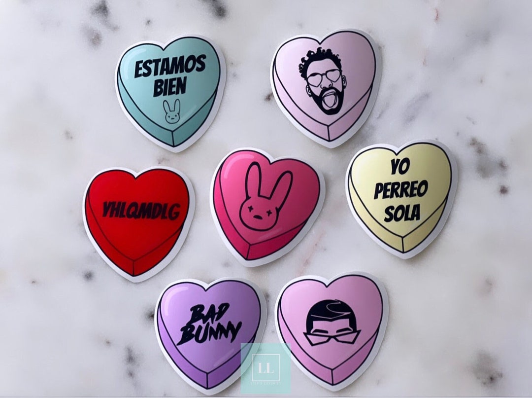 Bad Bunny Valentines Conversation Heart Stickers - Etsy