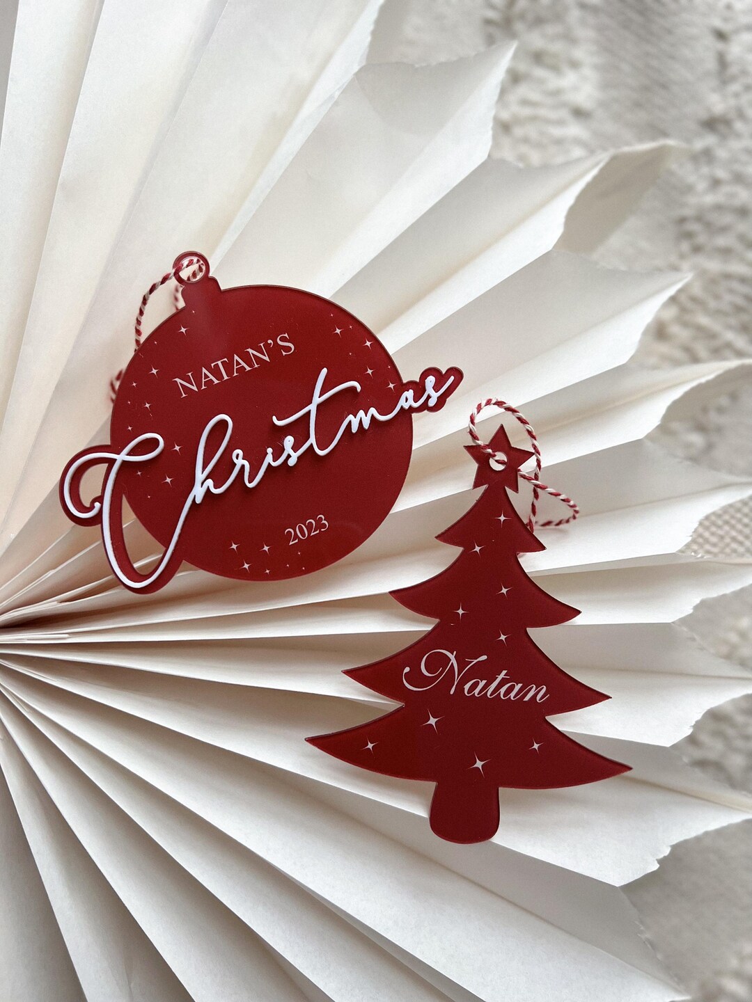 Personalized Acrylic Christmas Tree Ornament – Custom Name - Etsy