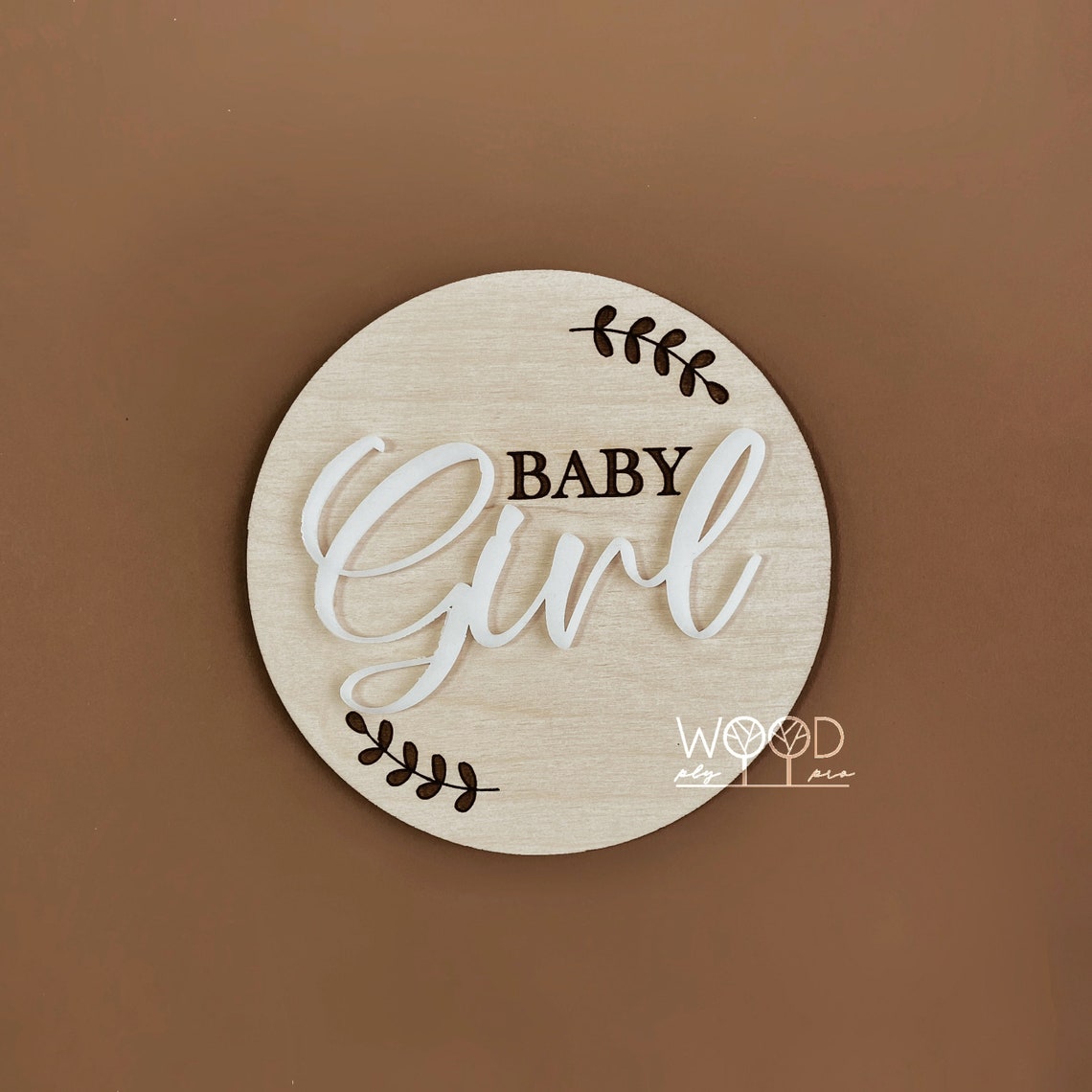 Baby milestone wooden circle baby announcement sign | Etsy