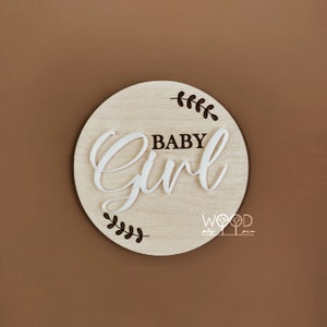 Baby milestone wooden circle baby announcement sign | Etsy