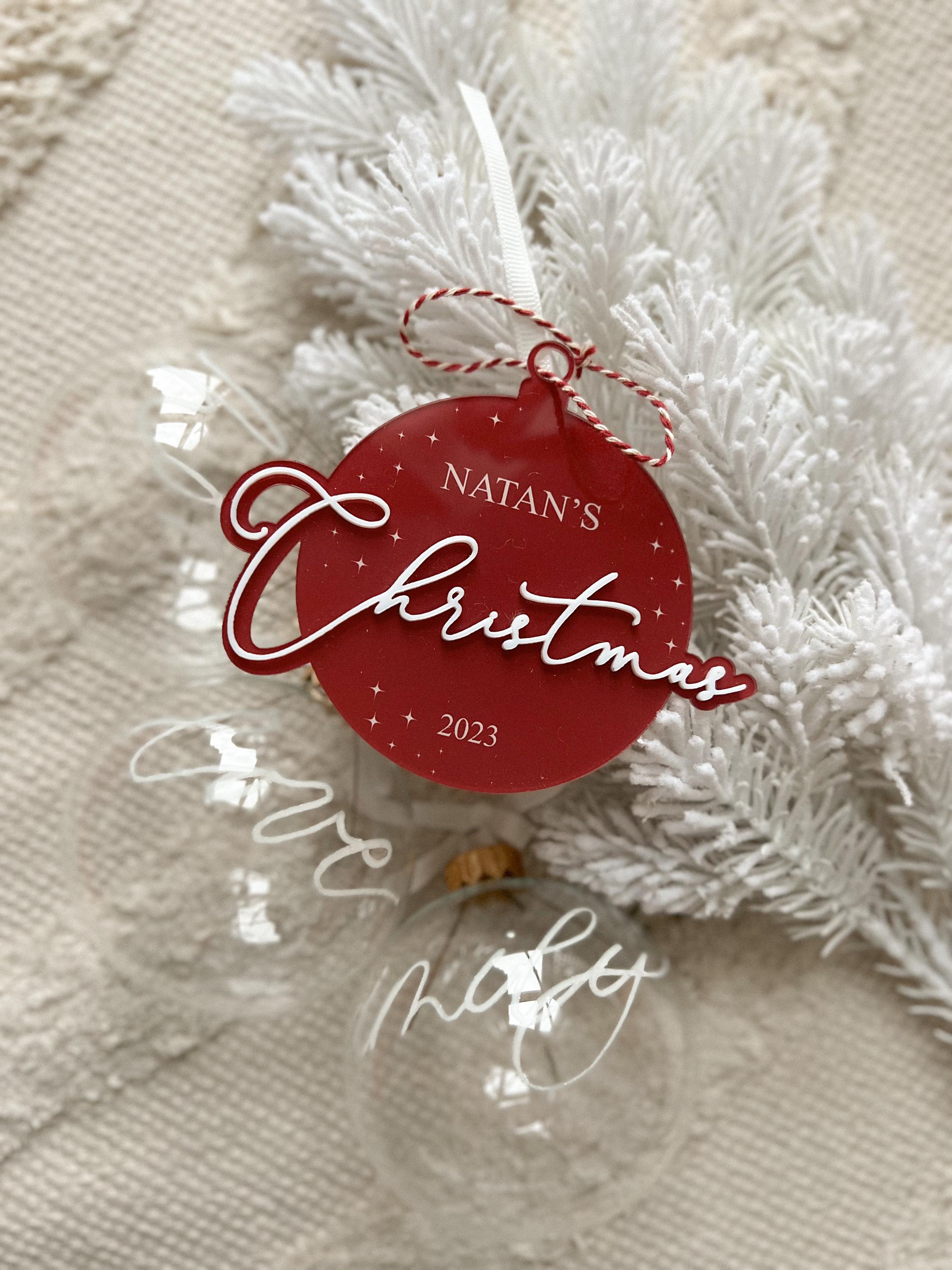 Personalized Acrylic Christmas Tree Ornament – Custom Name - Etsy