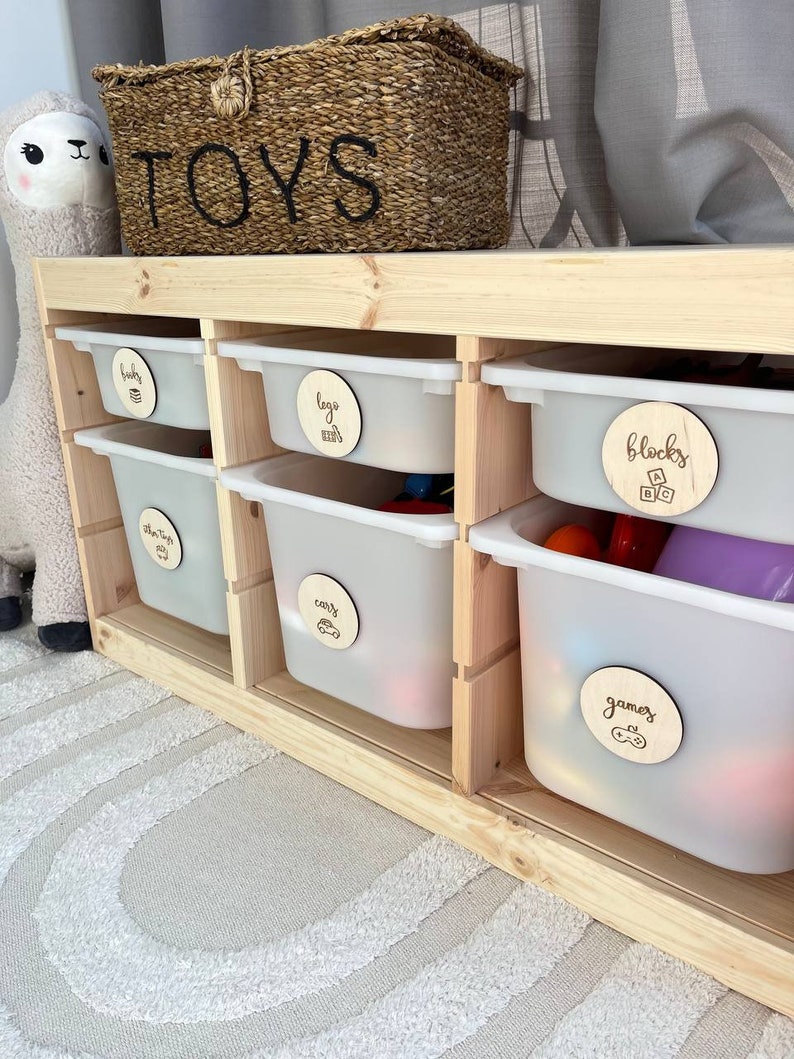 Nursery Decor Wooden Labels Ikea Trofast Box,game Room Decor Wooden Toy ...
