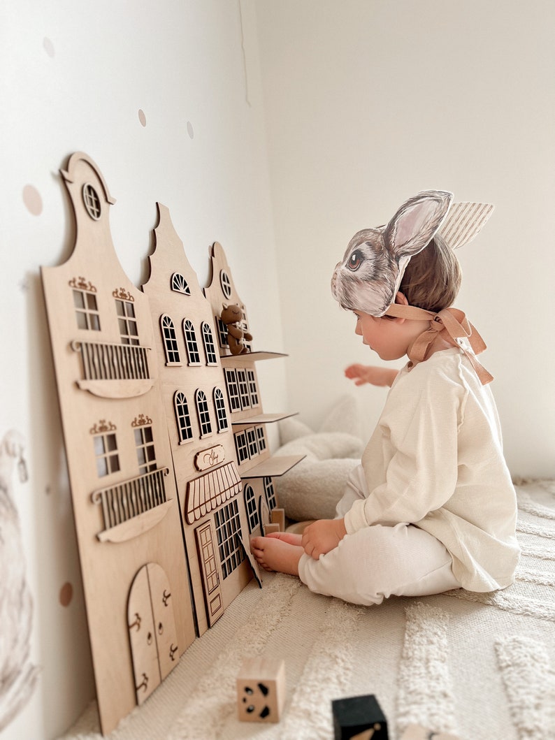 Nursery Decor Wooden Play Dollhouse,baby Boy & Girl Gift,girl Nursery ...