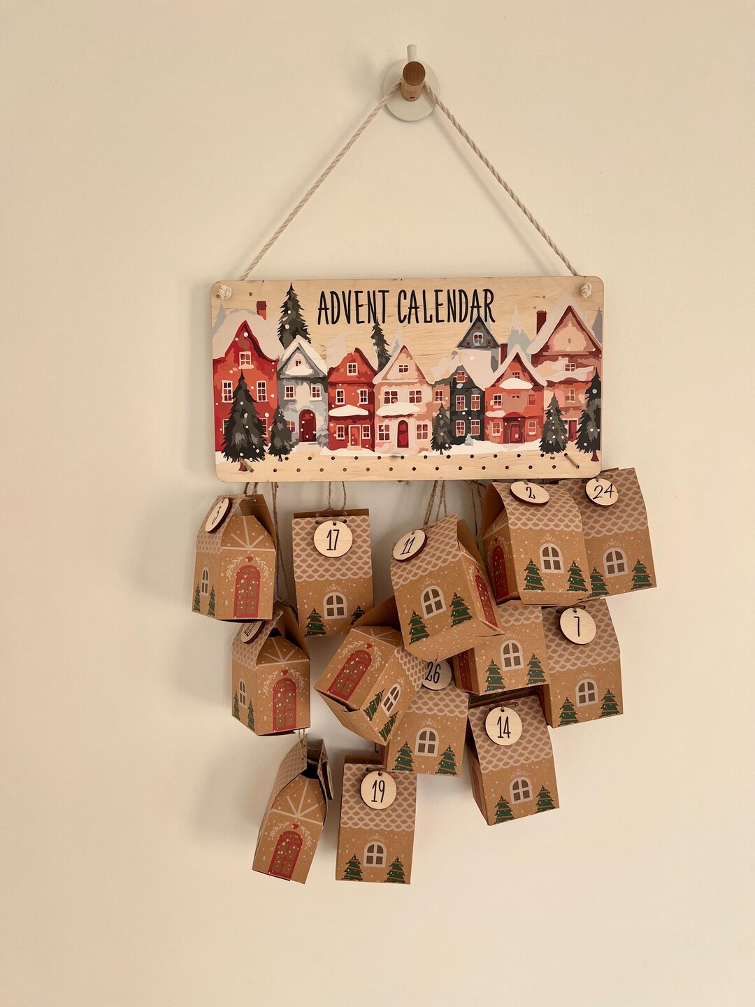 Wooden Christmas Advent Calendar for Kids Countdown to Holiday Magic ...
