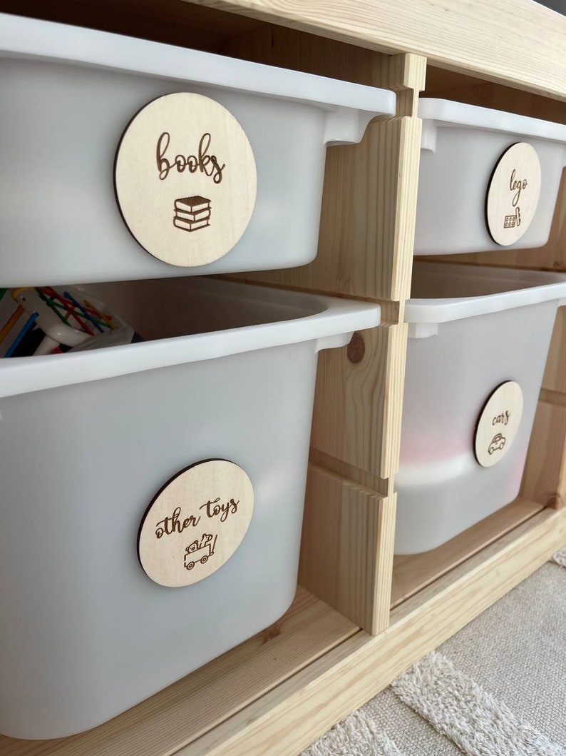Nursery Decor Wooden Labels Ikea Trofast Boxgame Room Decor - Etsy