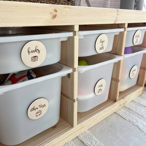 Nursery Decor Wooden Labels Ikea Trofast Box,game Room Decor Wooden Toy ...