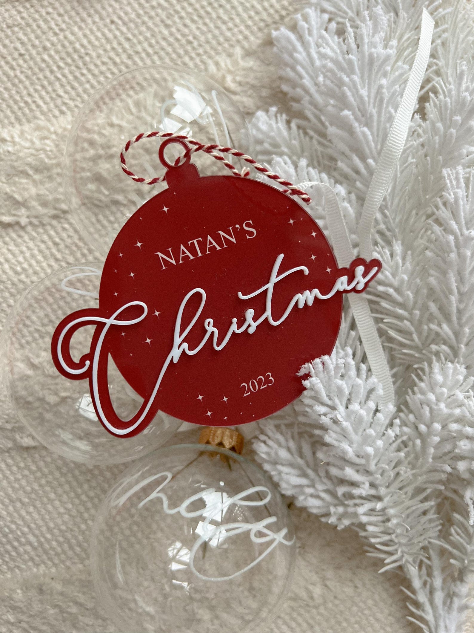 Personalized Acrylic Christmas Tree Ornament – Custom Name - Etsy