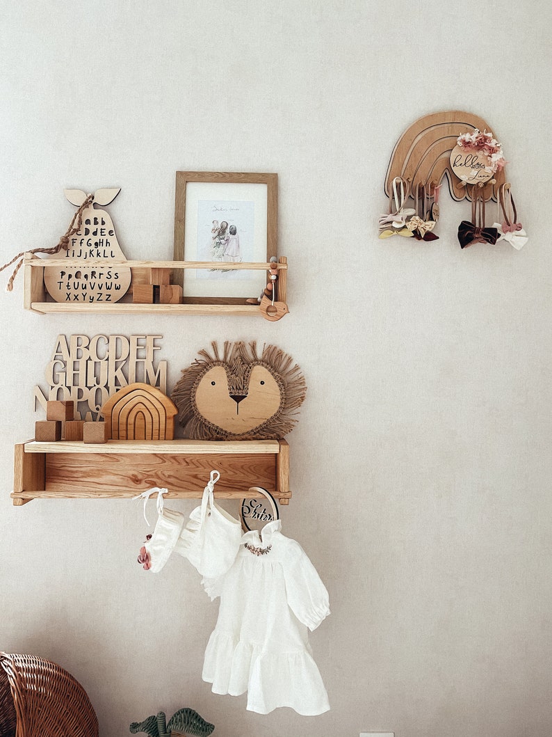 Nursery Decor Wooden Lion With Cotton Mane Boho Nursery Decor | Etsy