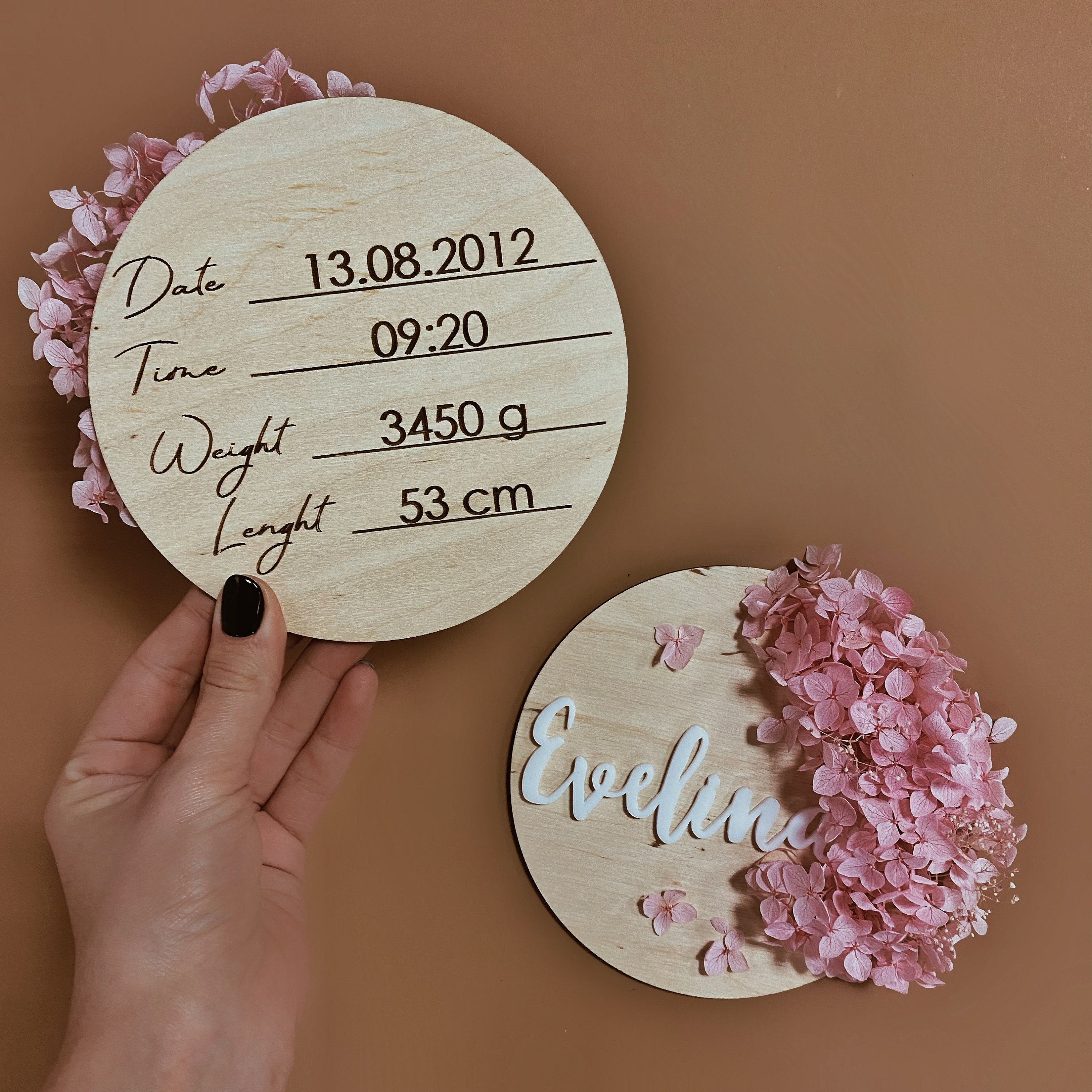 Birth Announcement Sign Wooden Name Card Personalized Gift | Etsy