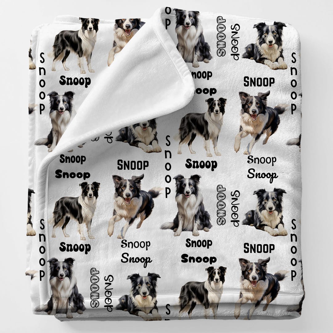 BORDER COLLIE Custom Name Blanket Gift, Personalized Dog Person Gift ...