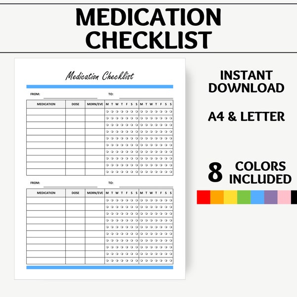 Medication Checklist - Etsy