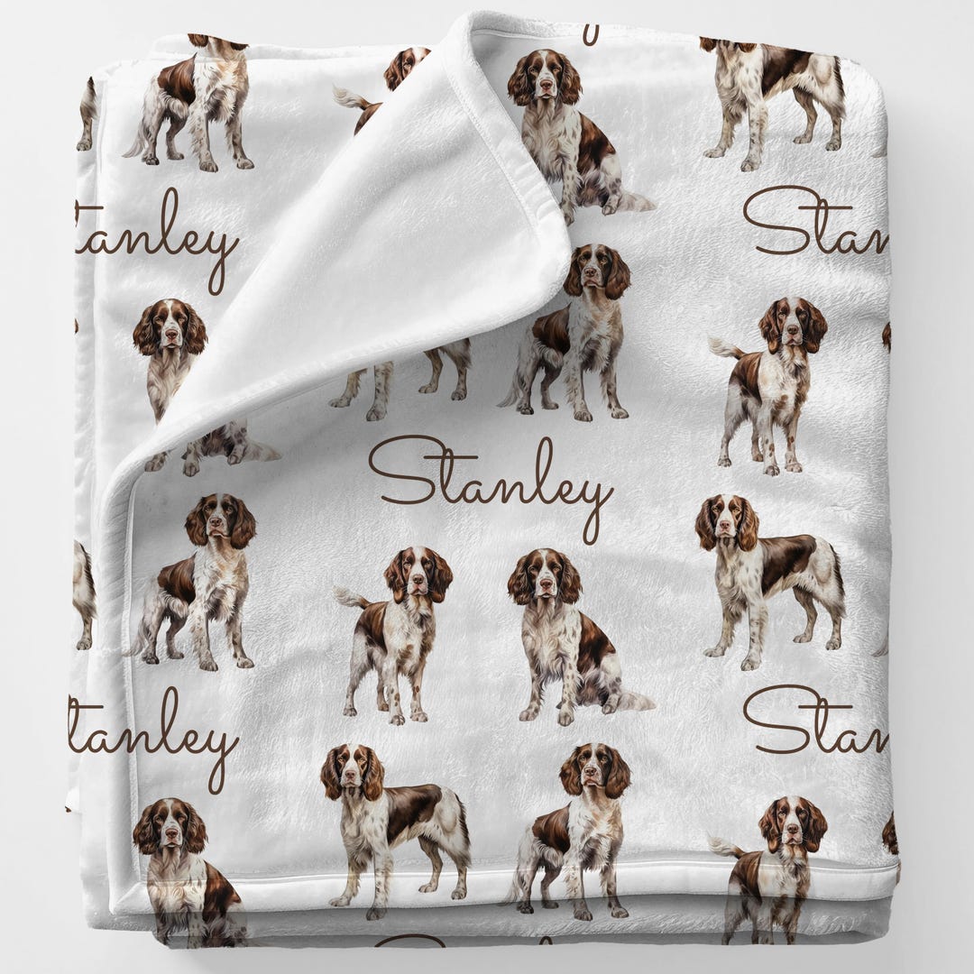ENGLISH SPRINGER SPANIEL Personal Custom Name Blanket Gift for Her ...