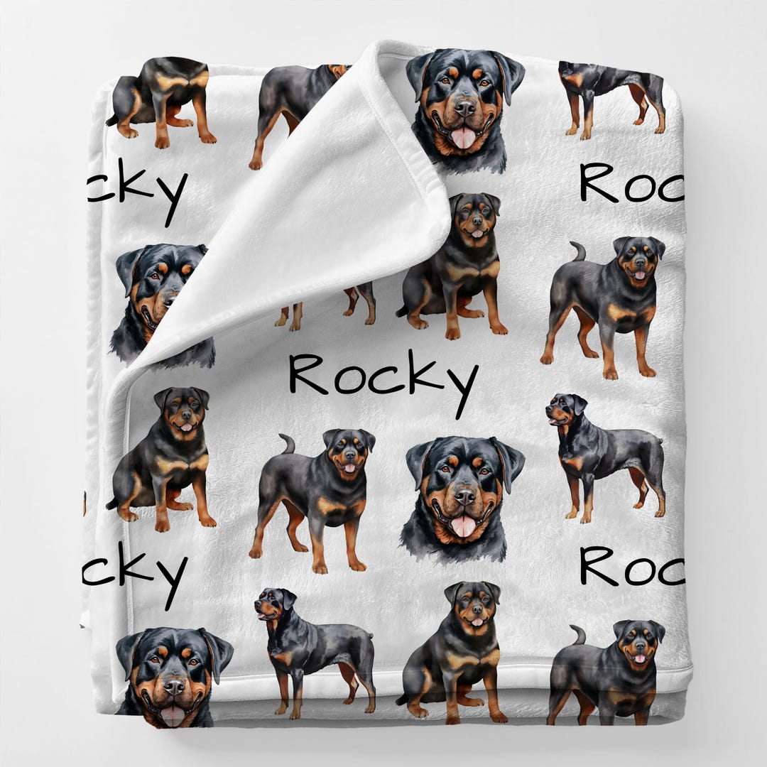 ROTTWEILER Personal Custom Name Blanket Gift for Dad, Personalized ...