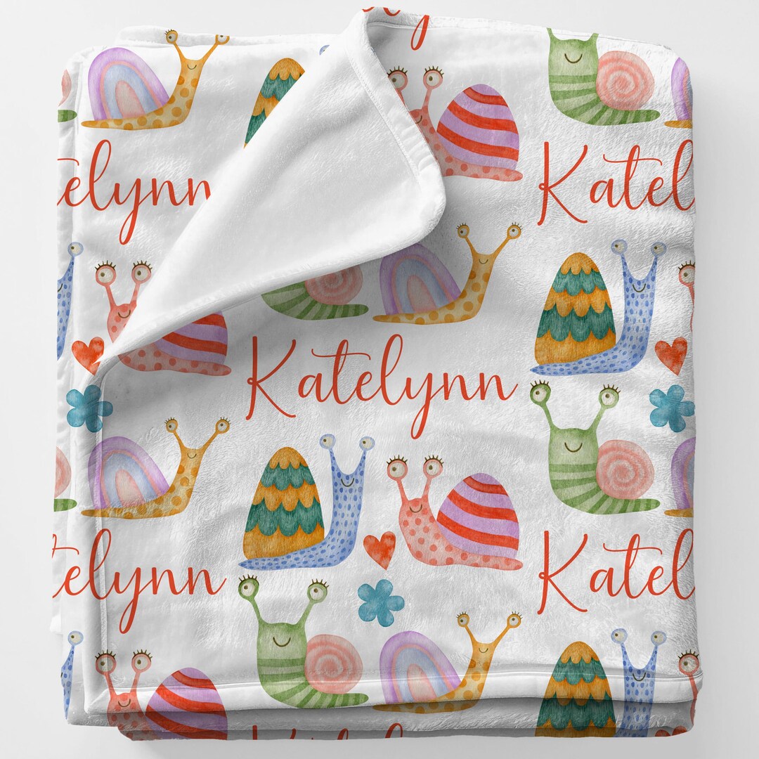 SNAILS Custom Blanket Gift for Girl, Aquarium Personalized Babyshower ...