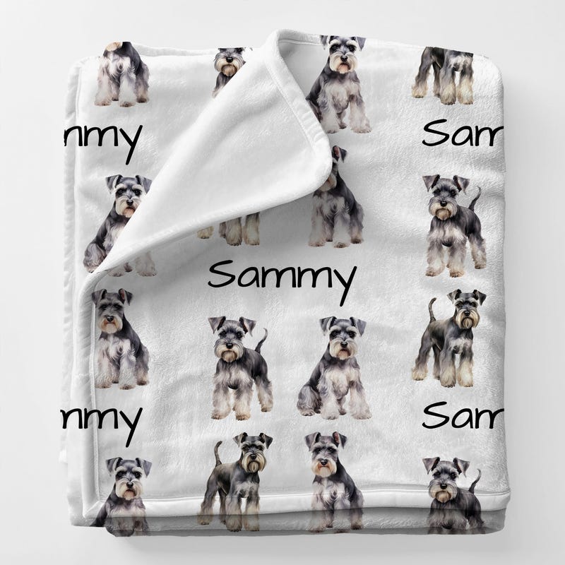 White Schnauzer Blanket - Etsy