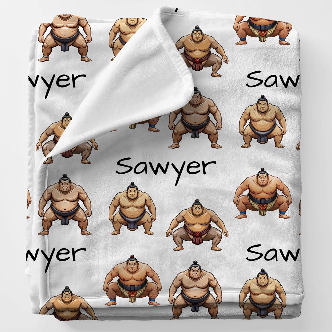 SUMO WRESTLER Personal Custom Name Blanket Gift for Him, Personalized ...