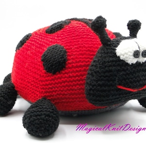 Nina the Ladybug Knitting Pattern Toy Knitted Cushion Magicalknit - Etsy